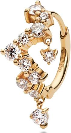 Maria Black 14kt recycelter Sky Gelbgoldohrring mit synthetischen Diamanten