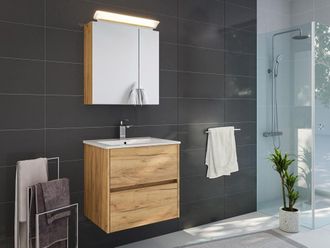 Magnolia Home Badm&ouml;belset Taifun 60cm 2tlg mit Spiegelschrank