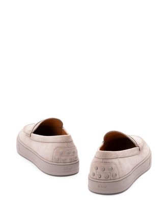 Tod's Suede Leather Loafer - Beige