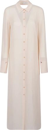 Patrizia Pepe Femme, Robes, Beige, Taille: 36 FR Robe chemise maxi dos nu