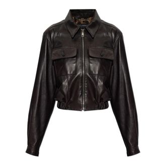 Dolce & Gabbana Lederjacke mit Taschen - - Jackets - Damen - Braun - L