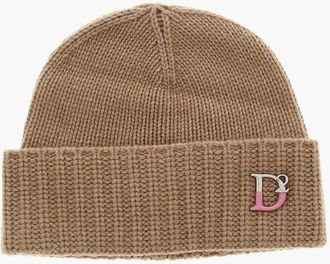 Dsquared2 Solid Beanie With Metal Monogram size One Size