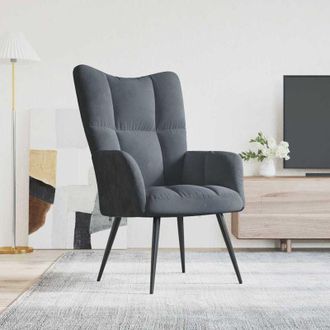 vidaXL Chaise de relaxation Gris fonc&eacute; Velours