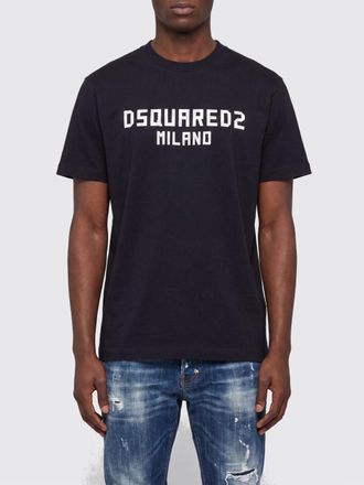 Dsquared2 T-shirt en coton &agrave; manches courtes avec logo imprim&eacute; contrastant