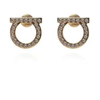 Ferragamo Femme, Accessoires, Jaune, Taille: ONE Size Boucles doreilles logo