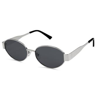 Sojos Retro Sonnenbrille Damen Herren Oval Metal Trendy Classic UV400 Schutz Sonnenbrillen SJ1217