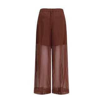 Brunello Cucinelli Womens Brown Cotton Casual Pants