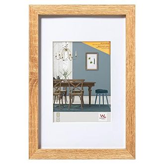 Walther Design Fiorito EFX060E Cadre Photo en Bois avec Verre Synth&eacute;tique et Passe-Partout, 50 x 60 cm, Ch&ecirc;ne Clair