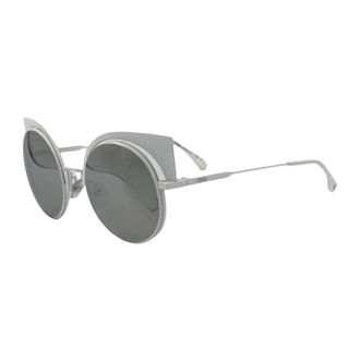 Fendi Runde/Ovale Metall-Sonnenbrille - - Accessories - Damen - Wei&szlig; - ONE SIZE