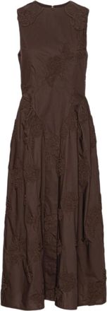 Rotate Rotate Birger Christensen, Femme, Robes, Brun, Taille: 40 FR Robe Midi &agrave; Motifs Floraux
