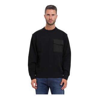 HUGO BOSS Homme, Sweatshirts et sweats &agrave; capuche, Noir, Taille: M SweaT-shirt &agrave; poche poitrine