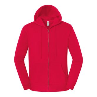 Fruit Of The Loom Fruit of the Loom - Iconic Premium Hoodie mit durchgehendem Rei&szlig;verschluss f&uuml;r Herren (Rot)