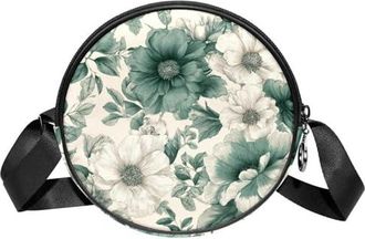 Generic Sac &agrave; bandouli&egrave;re rond pour femme, sac &agrave; bandouli&egrave;re vintage avec fermeture &eacute;clair, bretelles r&eacute;glables, sac &agrave; main rond d&eacute;contract&eacute; pour femmes et fi