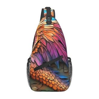 Generic Sac &agrave; bandouli&egrave;re 3D Dragon couleur sac &agrave; bandouli&egrave;re sac &agrave; dos de voyage sac &agrave; dos bandouli&egrave;re pour homme sac &agrave; dos de randonn&eacute;e sac &agrave; dos