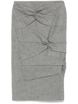 Dior jupe à détail torsadé (années 1990) - Gris