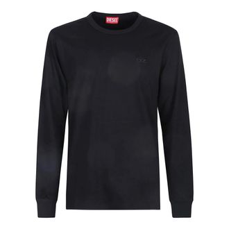 Diesel Homme, Sweatshirts et sweats à capuche, Noir, Taille: L T-shirt à manches longues avec fentes