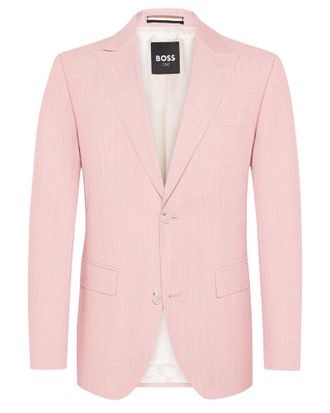 HUGO BOSS Einreiher-Sakko aus einem Wolle-Leinen-Seide-Mix in