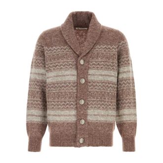 Brunello Cucinelli Nordic Jacquard Cardigan - - Knitwear - Herren - Braun - XL