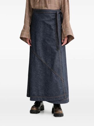 Munthe Landrea tie-waist maxi skirt - Blau