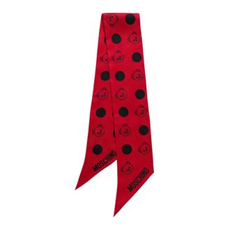 Moschino Foulard en soie imprim&eacute; ours - Femme - Accessoires - Rouge - Taille: ONE Size
