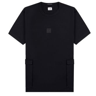 C.P. Company Metropolis Cargo Pocket Logo Black Cotton T-Shirt Size L