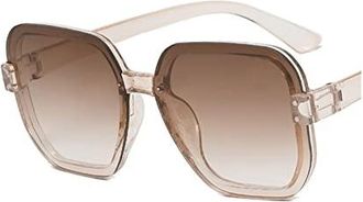 Generic 2025 Designer Square Large Frame Fashion Decorative Sunglasses Men and For Women Outdoor Vacation Beach Sunglasses (Color : G, Size : 1)