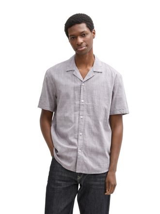 Tom Tailor Herren 1047041 Hemd, 38235-pavement Grey White Structure, L