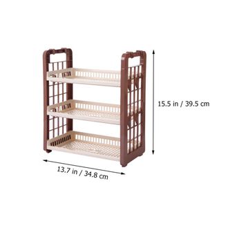 Angoily 1 St&uuml;ck Badezimmer Dreischicht Aufbewahrungsregal Multifunktionales K&uuml;chen und Badezimmerregal aus Kunststoff Abnehmbar und Stabil f&uuml;r Wohnr&auml;ume