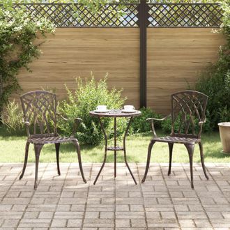 vidaXL Chaise de jardin 2 pcs Bronze 55 x 56,5 x 91cm Aluminium Vidaxl