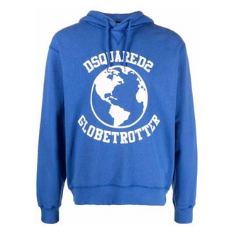 Dsquared2 Globetrotter Hoodie - - Sweatshirts & Hoodies - Herren - Blau - XL