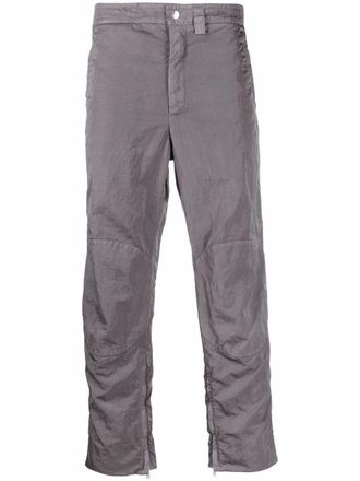Jil Sander pantalon slim &agrave; design drap&eacute; - Gris