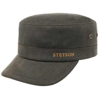 Stetson Herringbone Stoffcap Army Cap Fleecefutter Herren Herbst Winter dunkeloliv L (58-59 cm)
