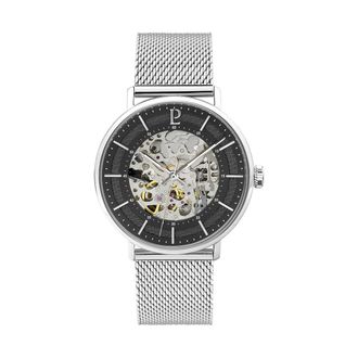 Pierre Lannier Montre Homme GAIUS Noir Acier milanais Argent&eacute;