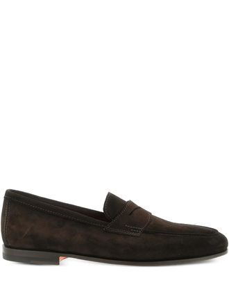 Santoni Carlo Loafer aus Wildleder - Braun