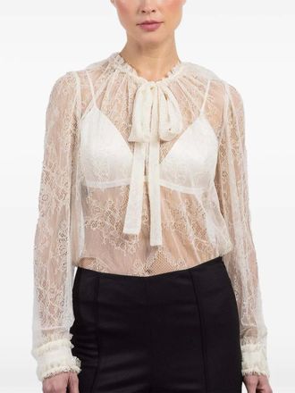 Ulla Johnson Iliana lace tie-detail blouse - Nude