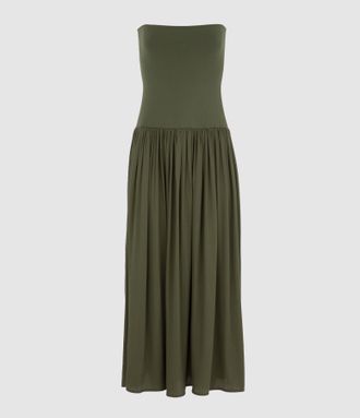 Jeanne Vouland Robe Lyv Bustier Bi mati&egrave;re Kaki