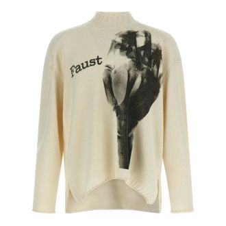 Undercover Homme, Pulls, Blanc, Taille: XL Faust Wool Sweater