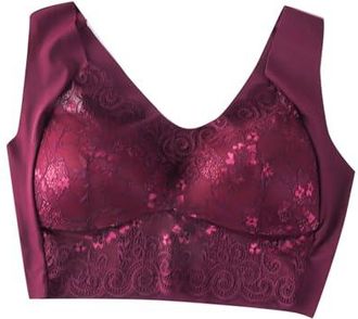 Generic D&eacute;bardeur pour homme, gilet en dentelle, sous-v&ecirc;tements, c&ocirc;t&eacute; fin, collection de seins lat&eacute;raux, soutien-gorge fronc&eacute; r&eacute;glable, lilas, XXL