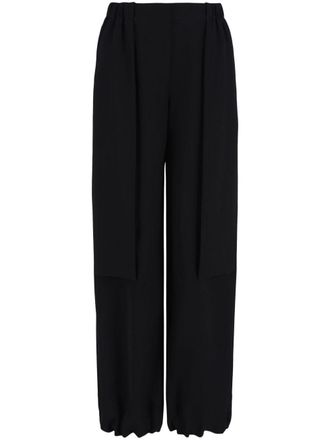 Giorgio Armani pantalon droit à taille élastiquée - Noir