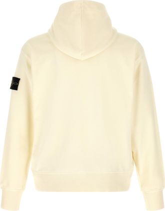 Stone Island Cotton-Fleece Hoodie - White