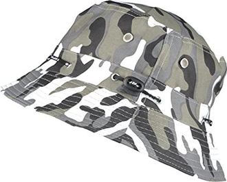 Toutacoo Chapeau Forme Bob d&Eacute;t&eacute; et Toutes Saisons, R&eacute;glable, Uni Sport - Mixte (Camouflage Blanc/Gris)