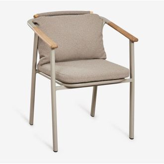 Sklum Sklum - 4er-Pack Yervin-Esszimmerstühle mit Armlehnen aus Aluminium und Bouclé-Stoff