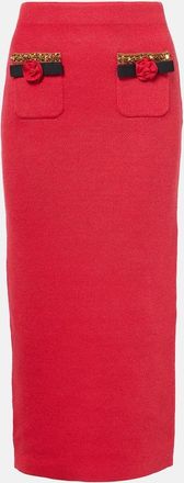 Self Portrait Midirock aus Strick mit Pailletten