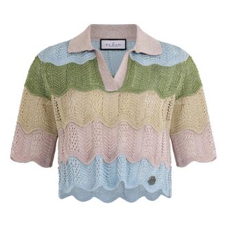 Philipp Plein Gestricktes Polo-T-Shirt Color Wave - - Knitwear - Damen - Mehrfarbig - M