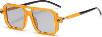 Generic Lunettes de soleil vintage pour homme rétro, Orange-gris, Taille unique