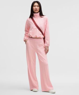 lululemon Brushed Softstreme Pintuck High-Rise Wide-Leg Pant Regular pour Femmes - Rose - Taille 2XS