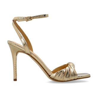 Michael Kors Kiana Sandale aus Leder mit metallischer Schlangenpr&auml;gung - - Shoes - Damen - Gelb - 39 EU
