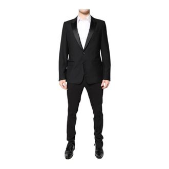 Dolce & Gabbana Slim Fit Anzug mit Blazer und Hose - - Suits - Herren - Schwarzk - XL
