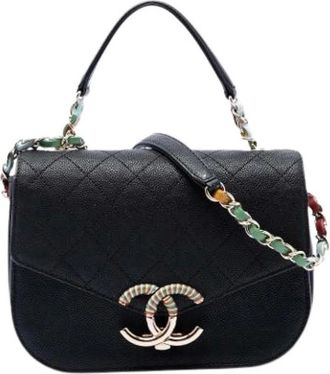Chanel Sac bandouli&egrave;re matelass&eacute; en cuir caviar Pre-owned - Femme - Pre-owned - Noir - Taille: ONE Size