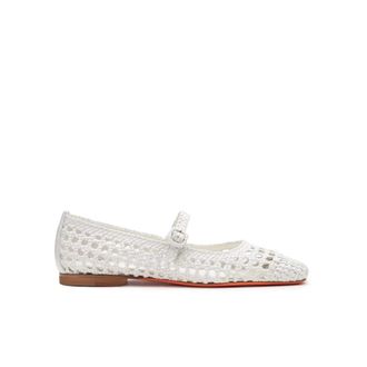 Santoni Geflochtene Leder-Ballerinas - - Shoes - Damen - Wei&szlig; - 37 EU